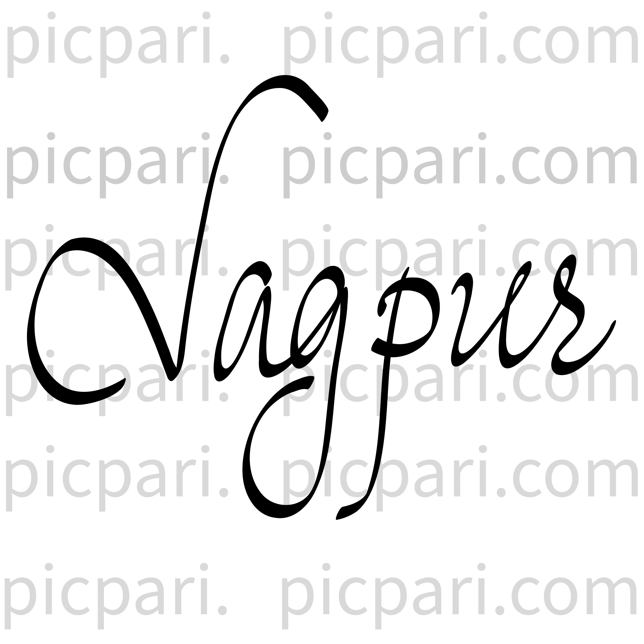 Nagpur name lettering hand written font English